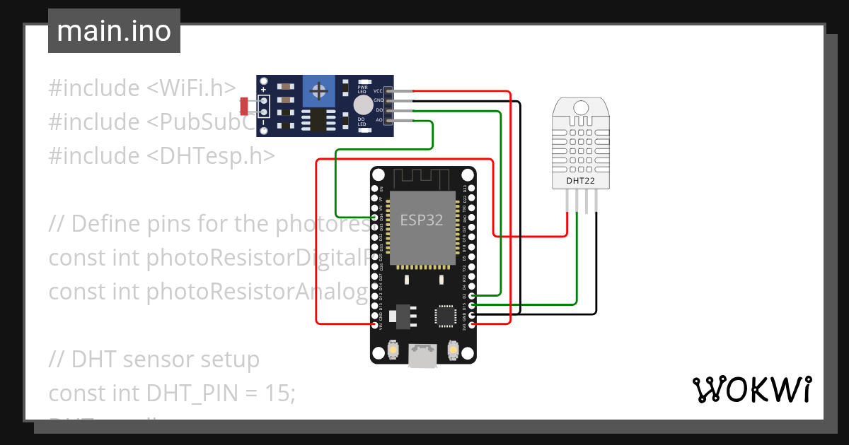 DHT+ESP32+MQTT - Wokwi ESP32, STM32, Arduino Simulator