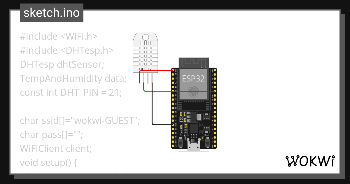 Wifi dht - Wokwi ESP32, STM32, Arduino Simulator