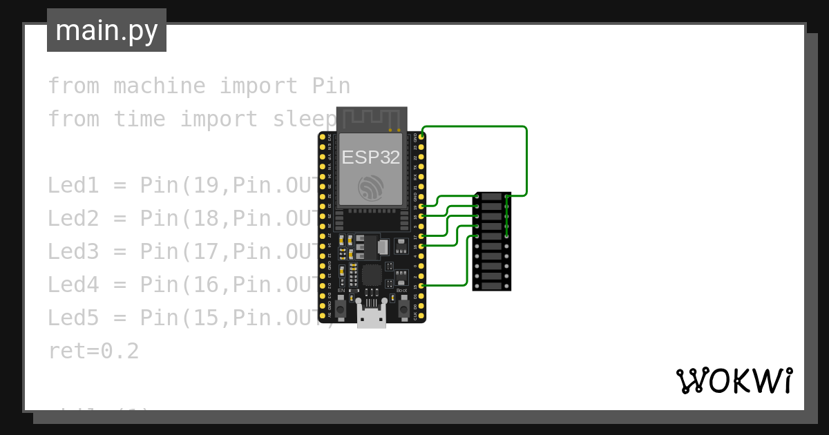 Tabla Led Wokwi Esp32 Stm32 Arduino Simulator 2515