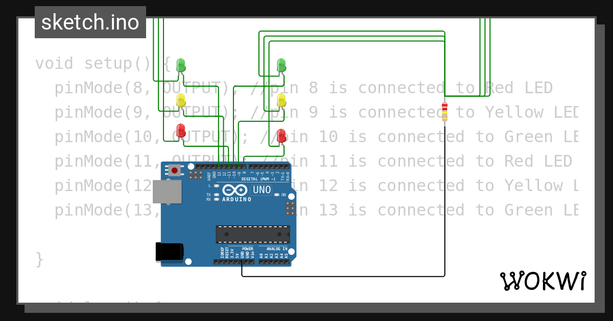2 Way Traffic Light Wokwi Esp32 Stm32 Arduino Simulator 2222
