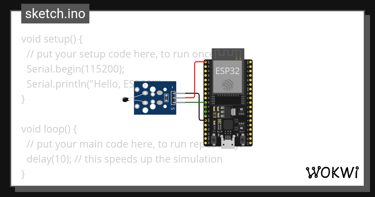 Thermistor NTC - Wokwi ESP32, STM32, Arduino Simulator