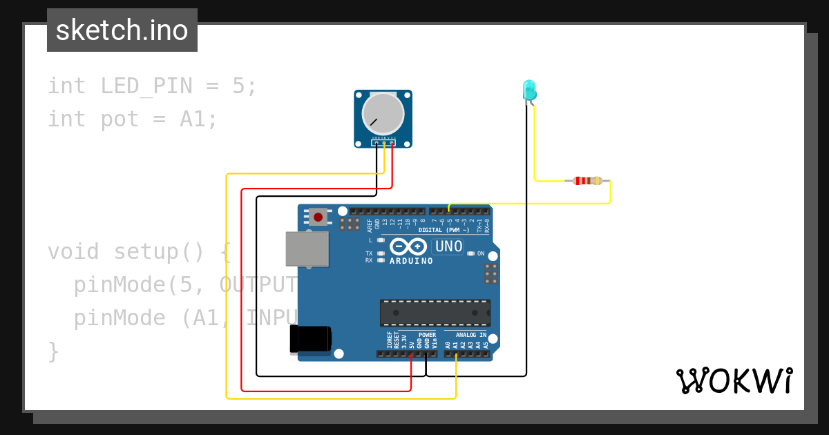 Pot Led Wokwi Esp32 Stm32 Arduino Simulator 3432