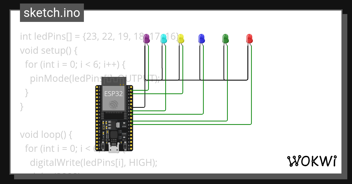 led blink - Wokwi ESP32, STM32, Arduino Simulator
