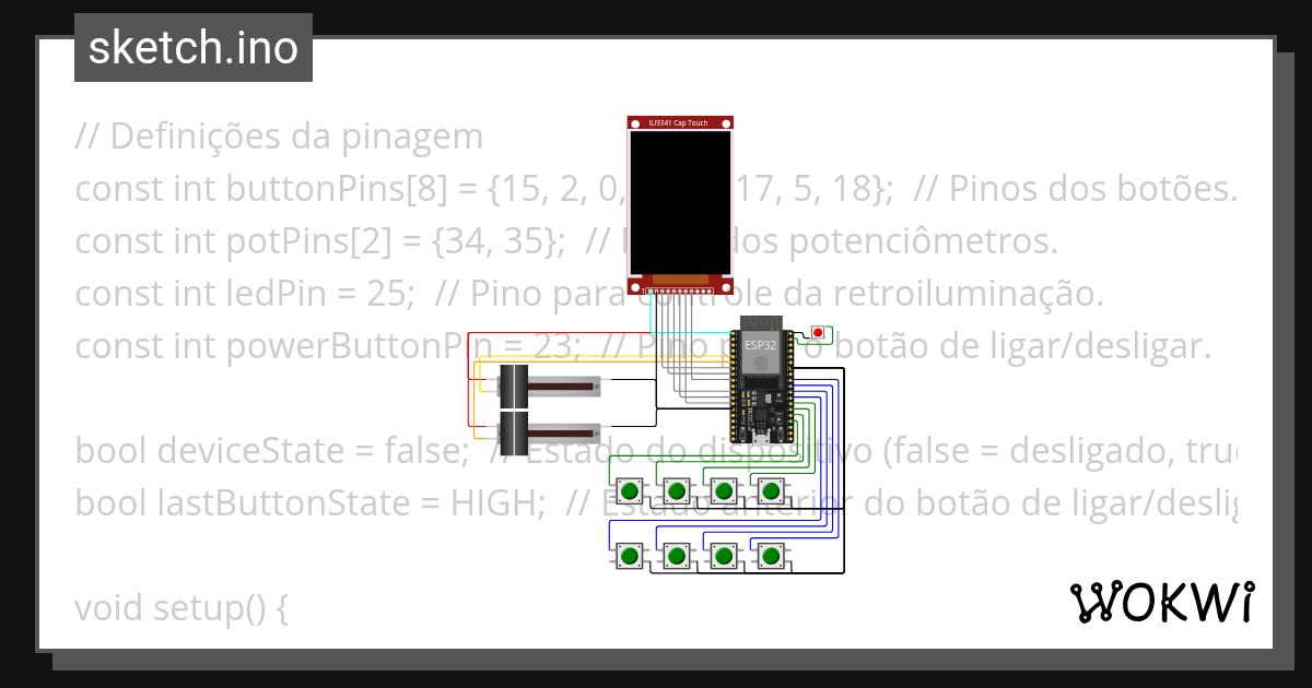 Projeto Wokwi Esp32 Stm32 Arduino Simulator 