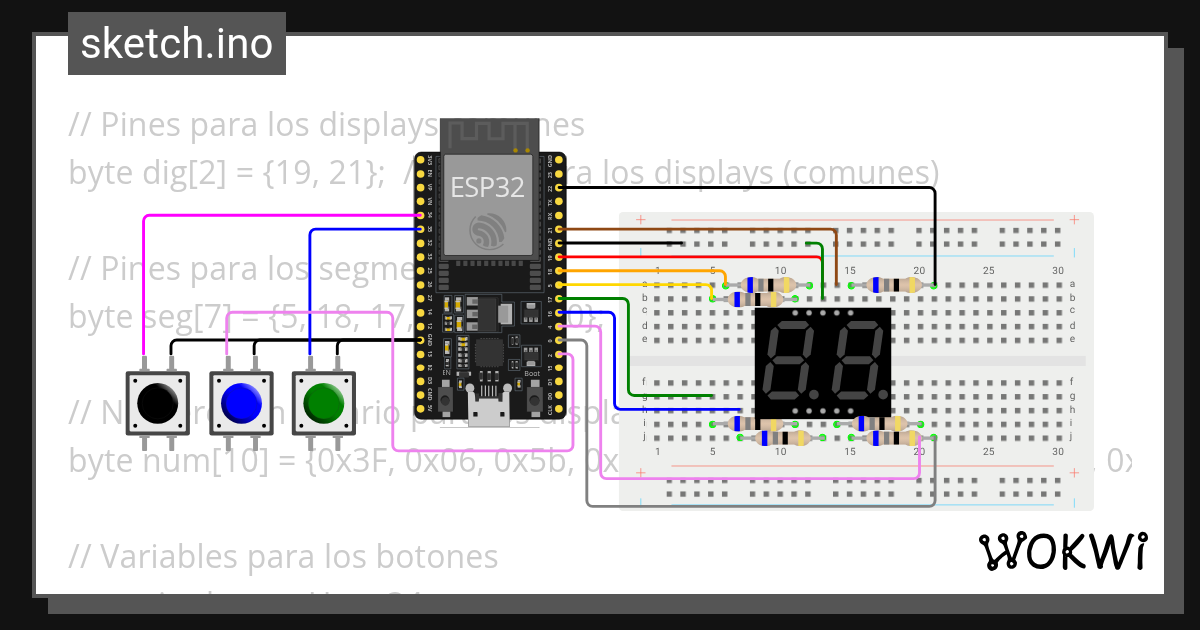 Multiplexores - Wokwi ESP32, STM32, Arduino Simulator
