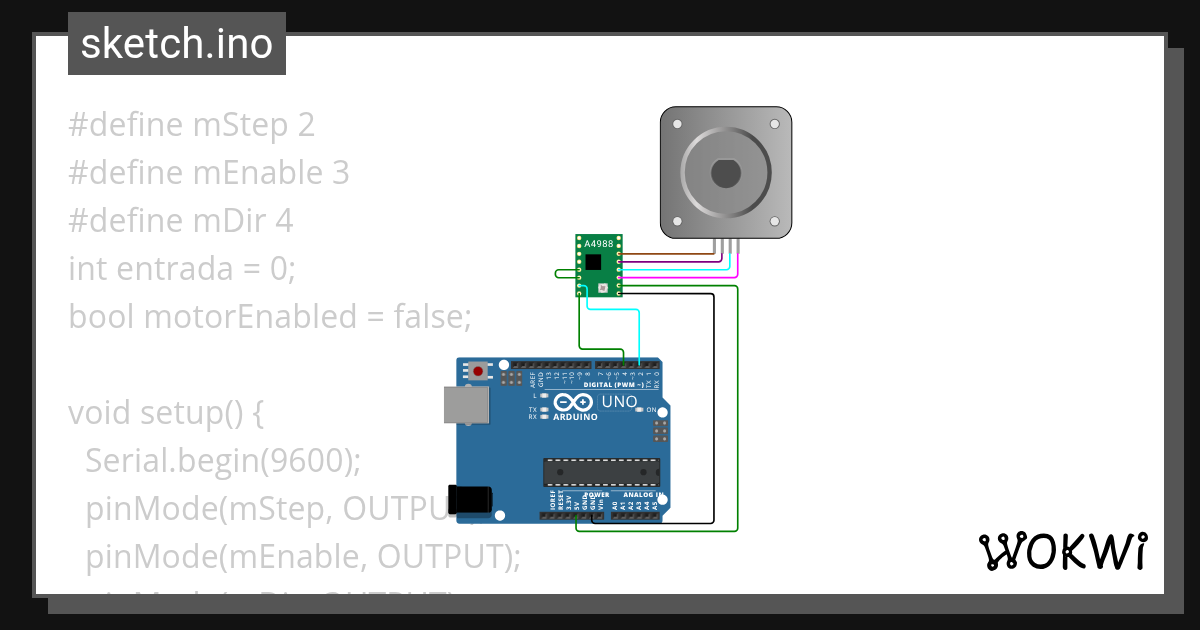 Motor Passo 2 Wokwi Esp32 Stm32 Arduino Simulator 