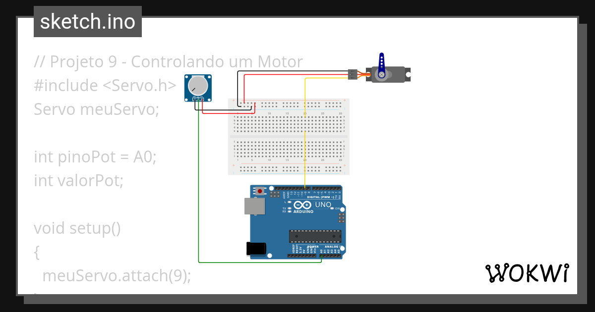 motor servo - Wokwi ESP32, STM32, Arduino Simulator