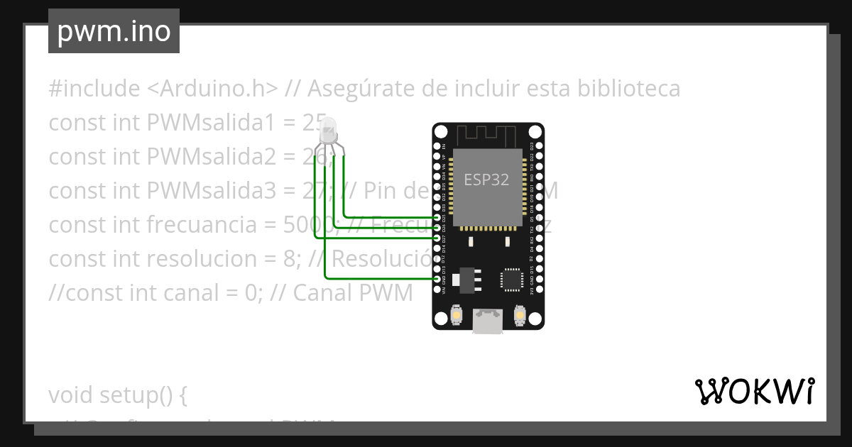 PWM frecuancia Copy RGB - Wokwi ESP32, STM32, Arduino Simulator
