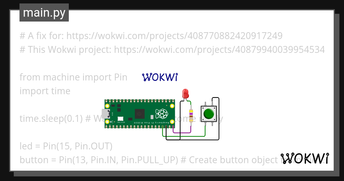 Button And Led - Wokwi ESP32, STM32, Arduino Simulator