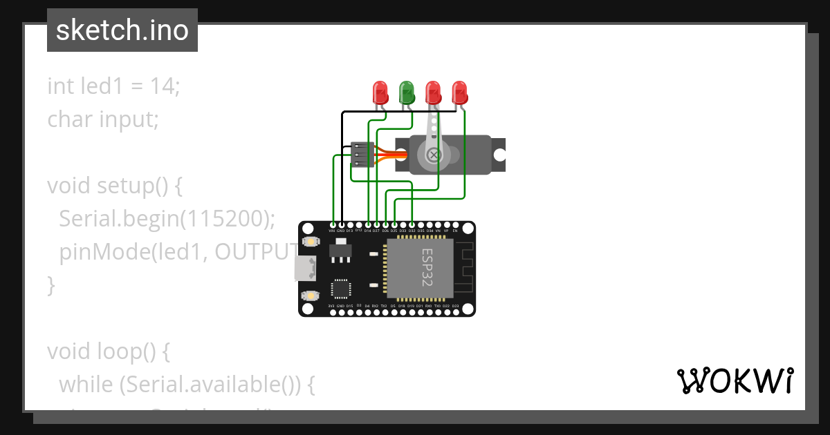 Esp32 Servo Dan Led Dan Serial Read Char Wokwi Esp32 Stm32 Arduino 