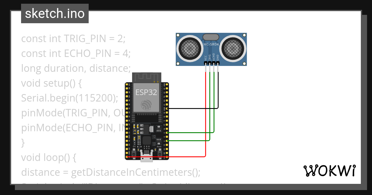 ultrasonic - Wokwi ESP32, STM32, Arduino Simulator