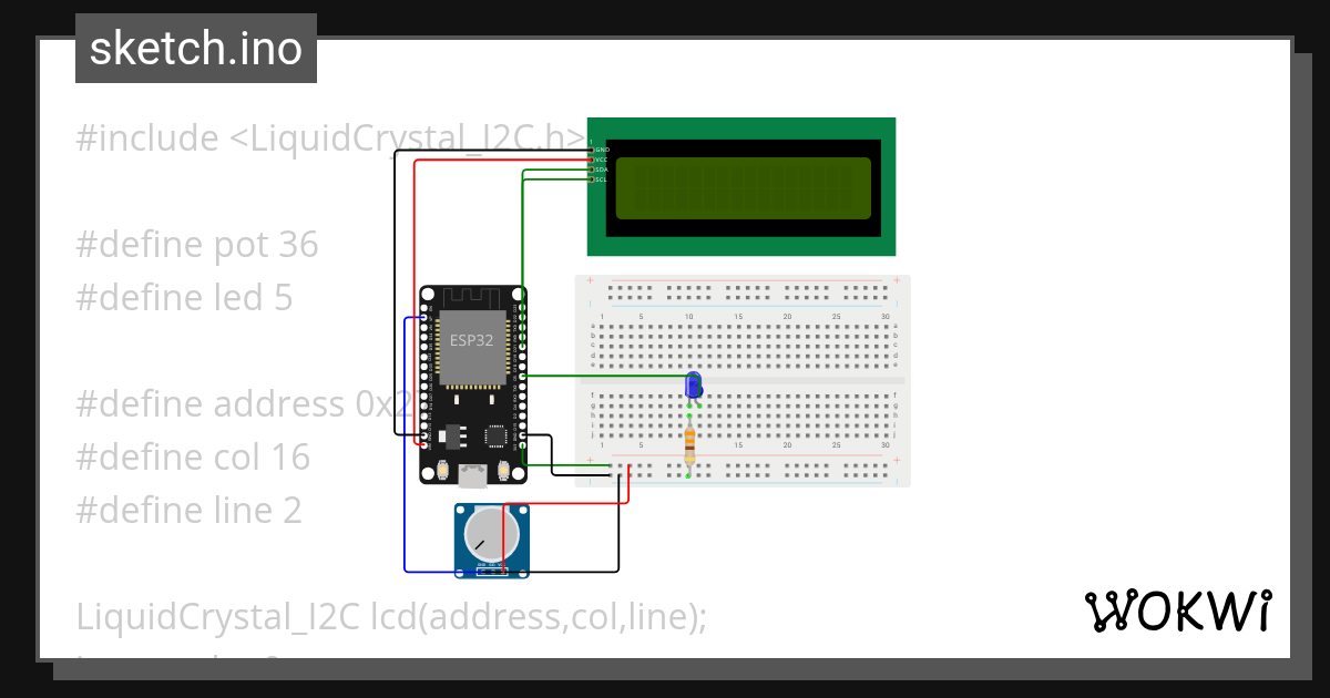 entrada e saida analogica - Wokwi ESP32, STM32, Arduino Simulator