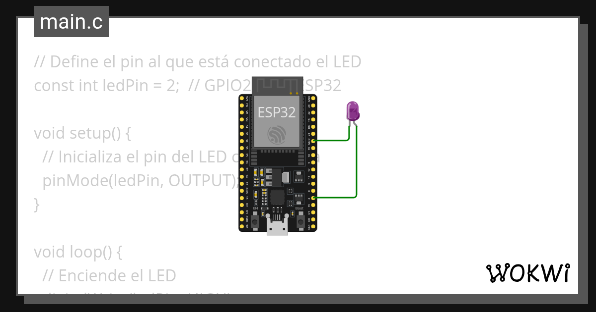 Led1 Wokwi Esp32 Stm32 Arduino Simulator 