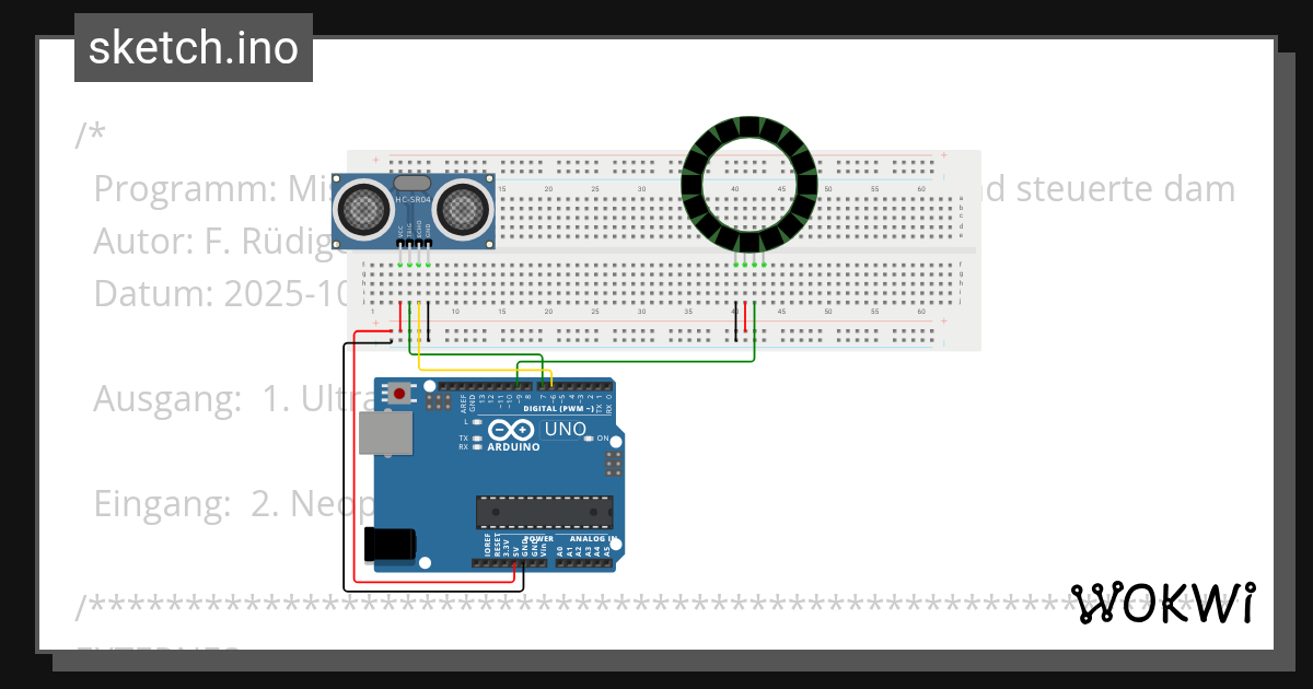 Ultraschall_NeoPixel_Mittelwert_Tabbed - Wokwi ESP32, STM32, Arduino Simulator