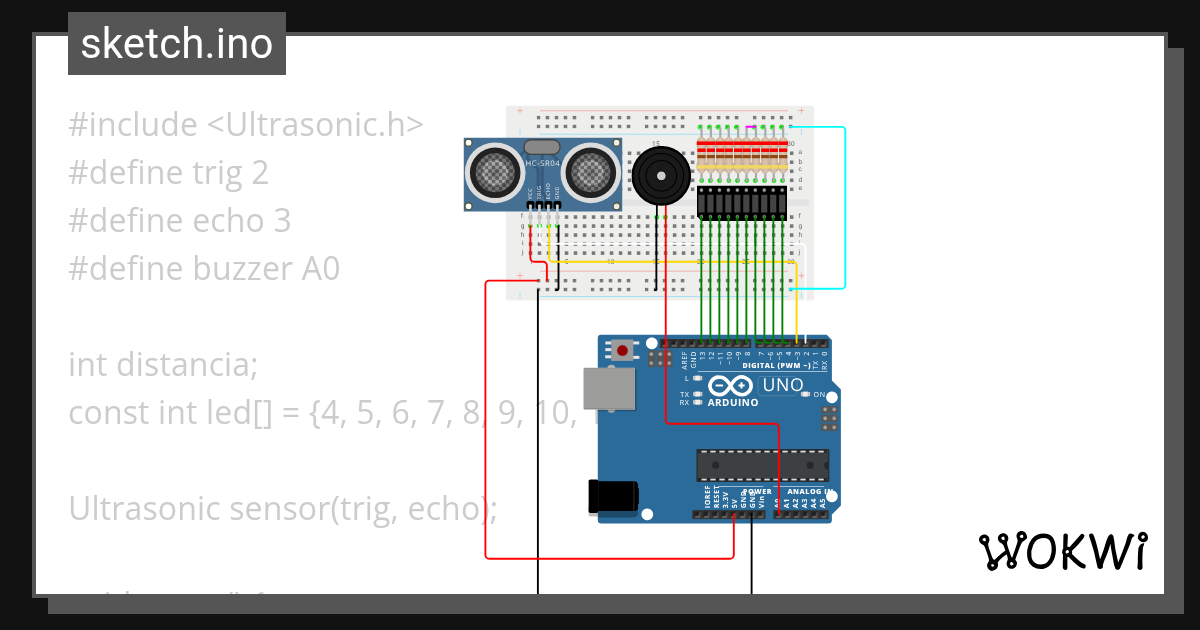 sensor de estacionamento - Wokwi ESP32, STM32, Arduino Simulator