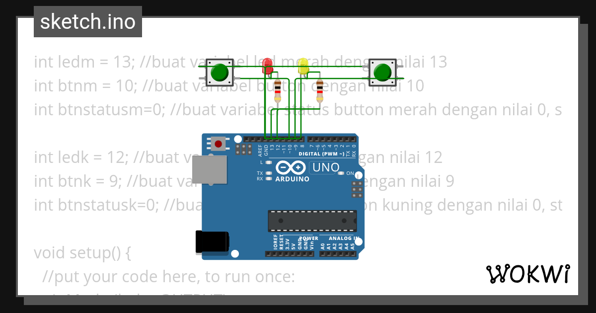 TUGAS2 LAMPU LALULINTAS -MUHAMMAD YAZID AYYASYI 🤭 Copy - Wokwi ESP32, STM32, Arduino Simulator
