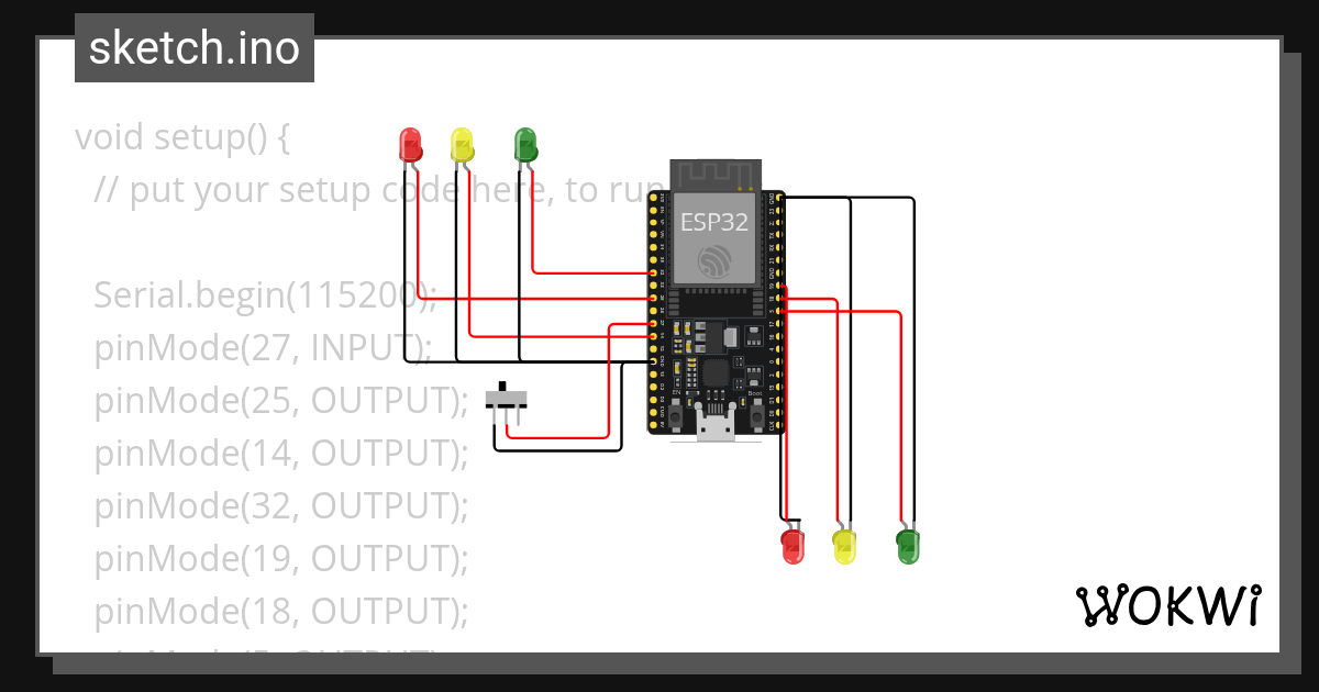 Traffic Switch - Wokwi ESP32, STM32, Arduino Simulator