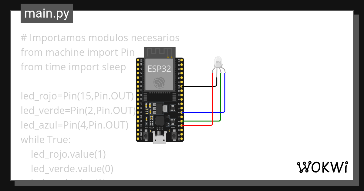 Luz Roja Luz Verde Wokwi Esp32 Stm32 Arduino Simulator 