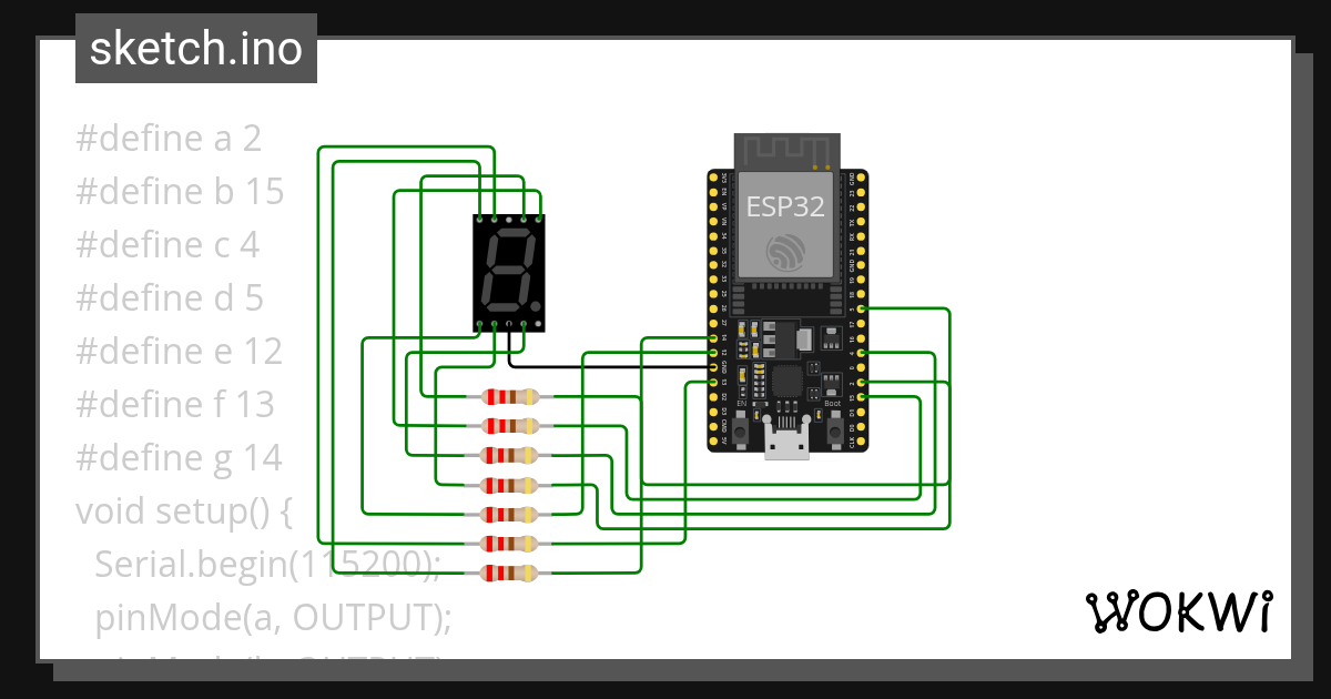 Display Digital Contador - Wokwi ESP32, STM32, Arduino Simulator