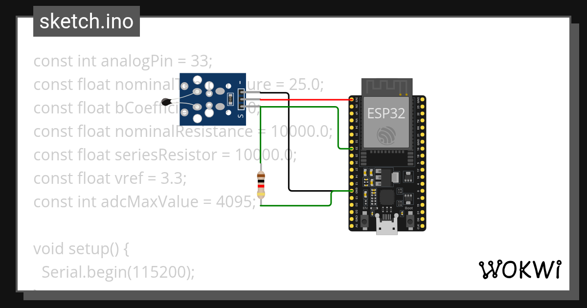 analog temp - Wokwi ESP32, STM32, Arduino Simulator