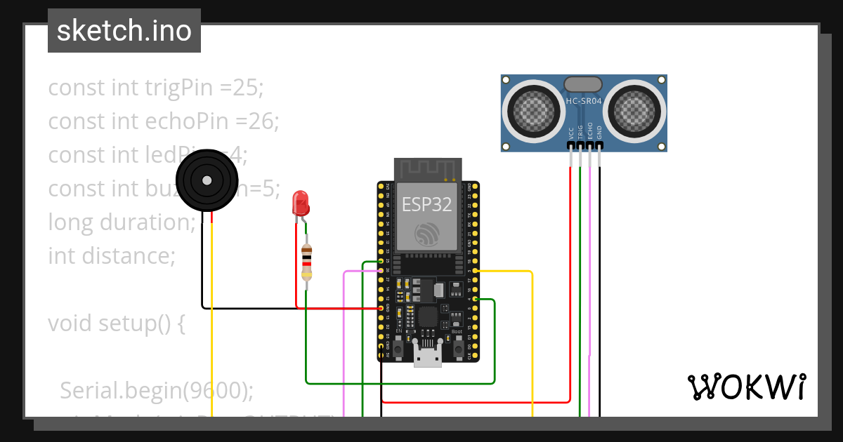 Ultrasonic Sensors Wokwi Esp32 Stm32 Arduino Simulator 