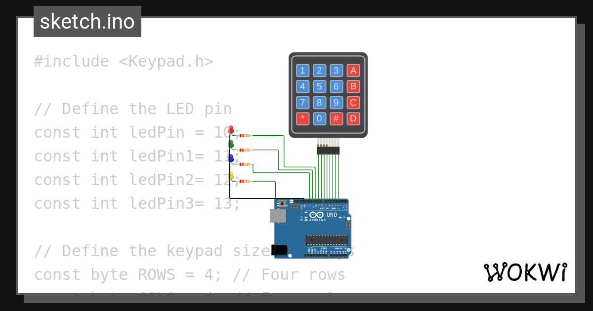Keypad Led Wokwi Esp32 Stm32 Arduino Simulator 6956