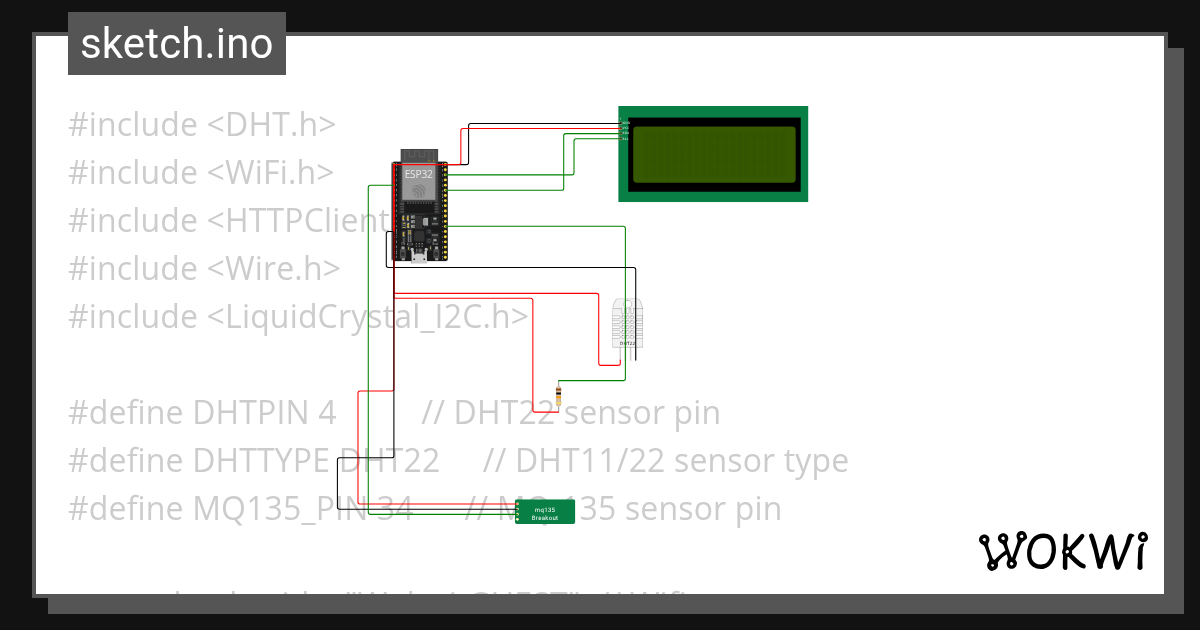 DHT sensor - Wokwi ESP32, STM32, Arduino Simulator