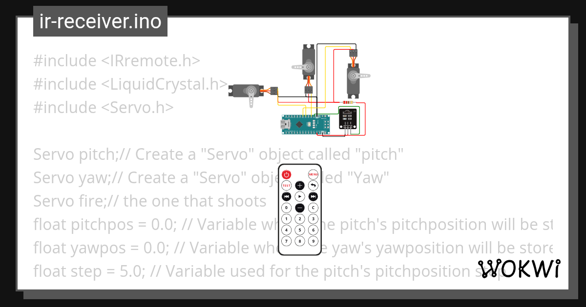 Ir Receiver Servo - Wokwi ESP32, STM32, Arduino Simulator