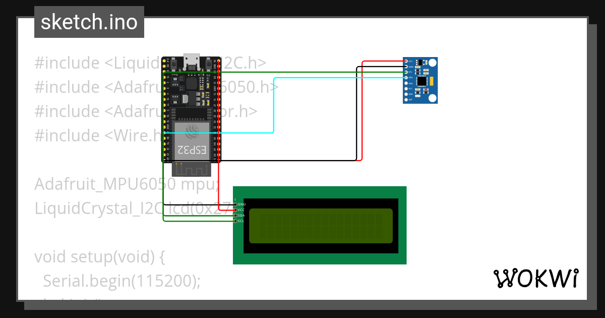 MPU5060 - Wokwi ESP32, STM32, Arduino Simulator