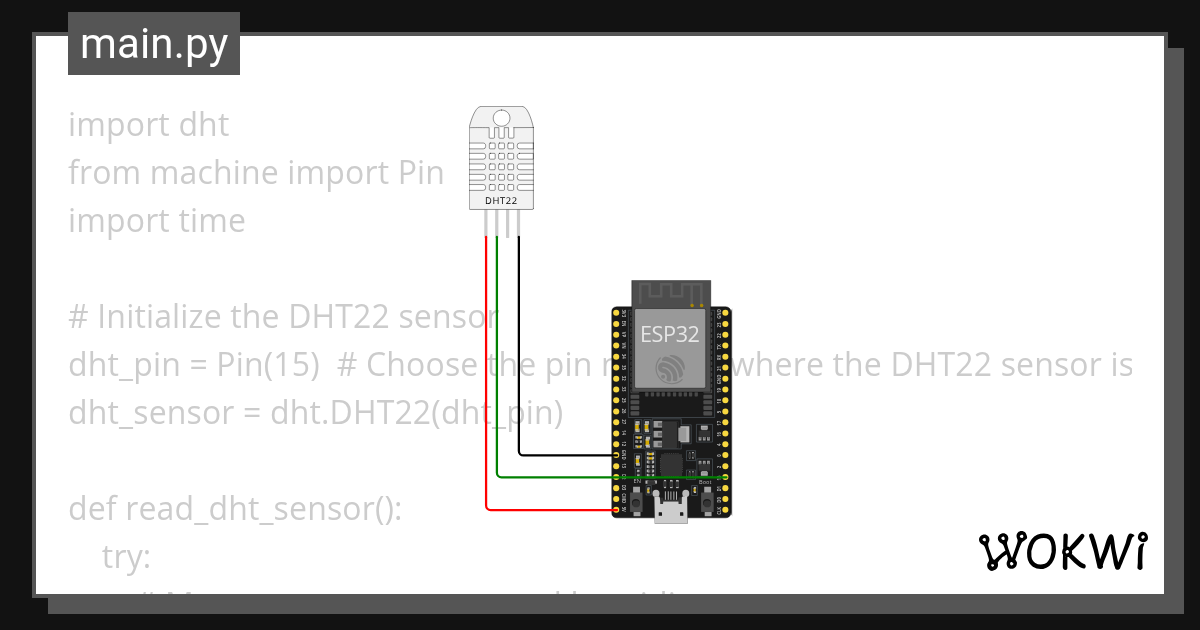 env_sensing_temp_humidity_DHT22 - Wokwi ESP32, STM32, Arduino Simulator