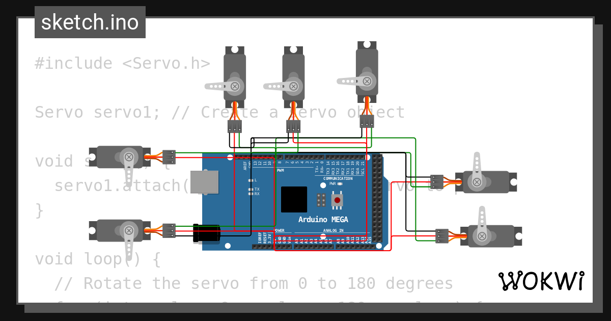 Dancing Servos Wokwi Esp32 Stm32 Arduino Simulator 0227