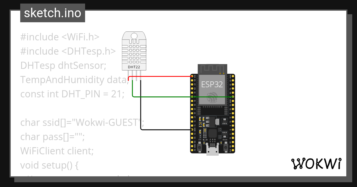 WIFI with dht22 - Wokwi ESP32, STM32, Arduino Simulator