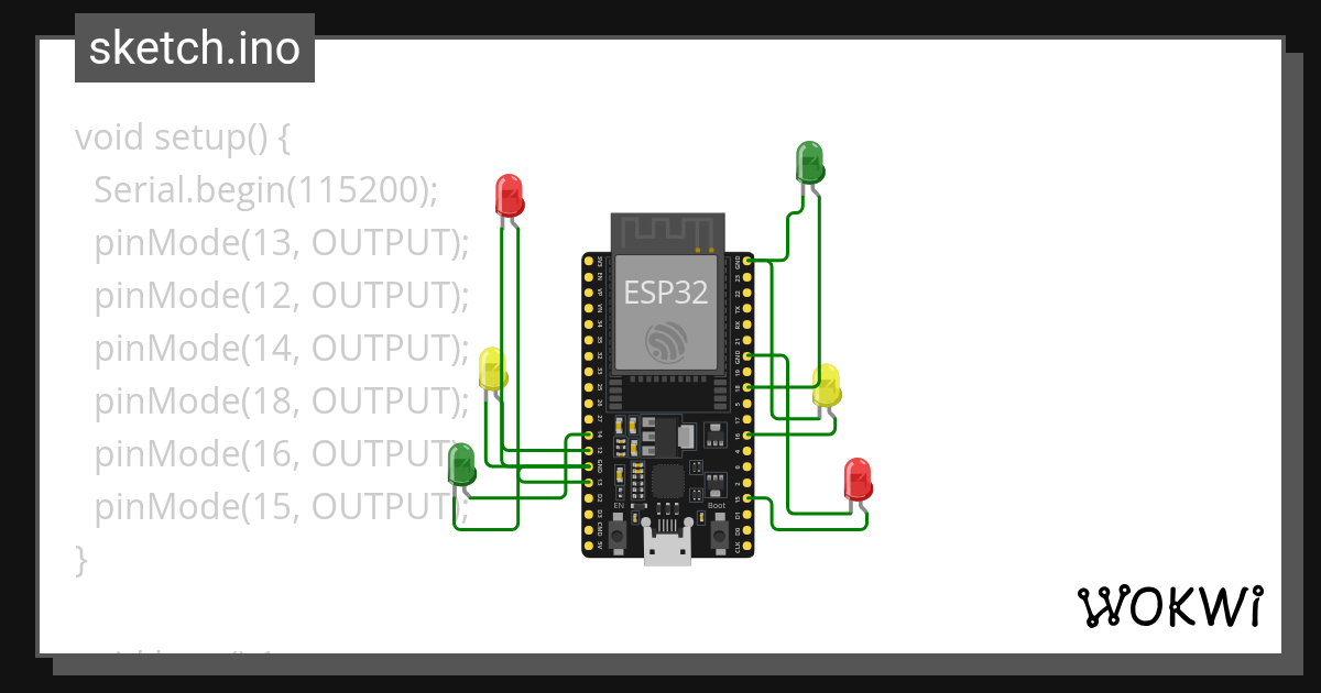 Traffic Light Karthi Wokwi Esp32 Stm32 Arduino Simulator