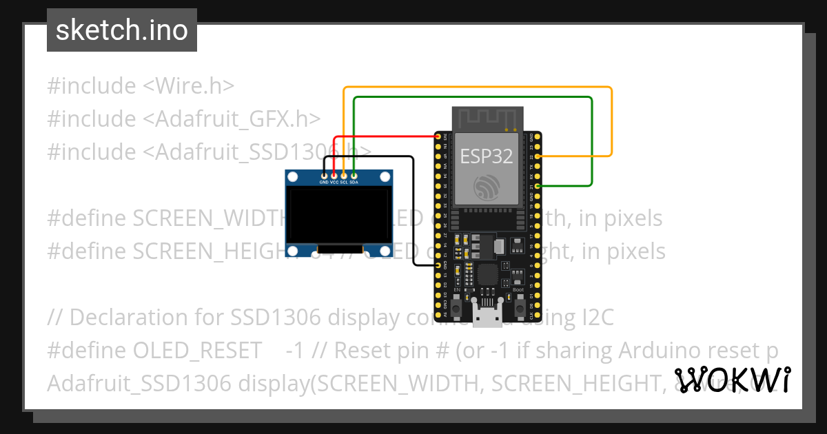 1_OLED ANIMATION - Wokwi ESP32, STM32, Arduino Simulator