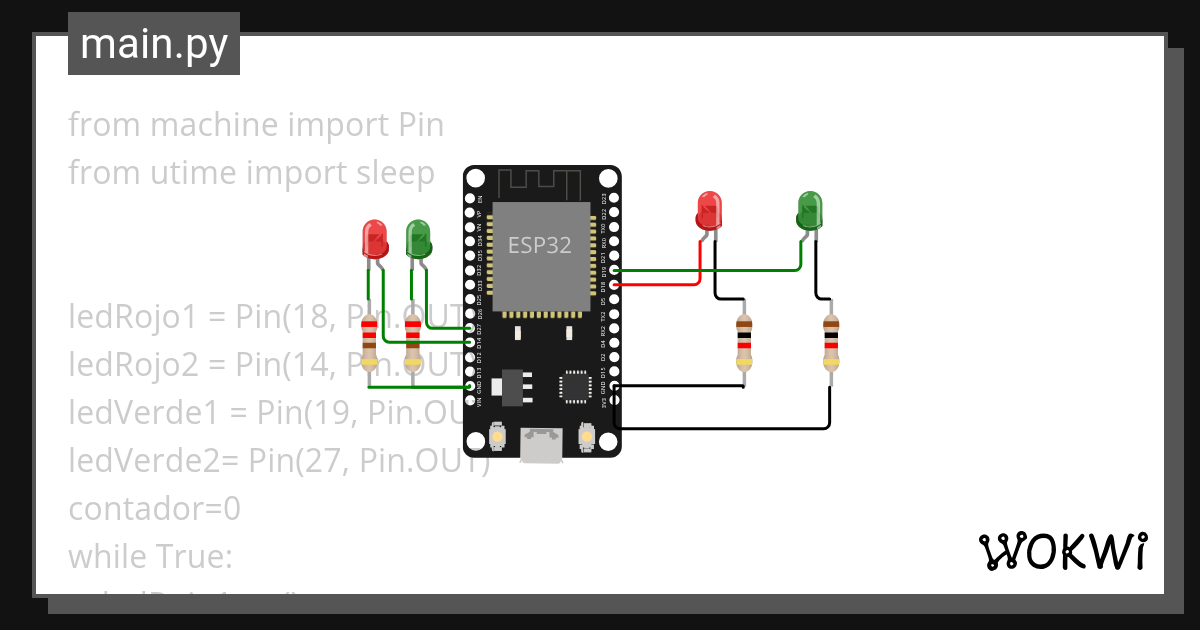 2leds Wokwi Esp32 Stm32 Arduino Simulator 