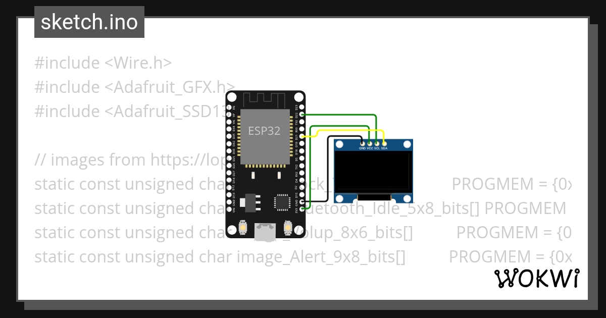 OLED v0 - Wokwi ESP32, STM32, Arduino Simulator