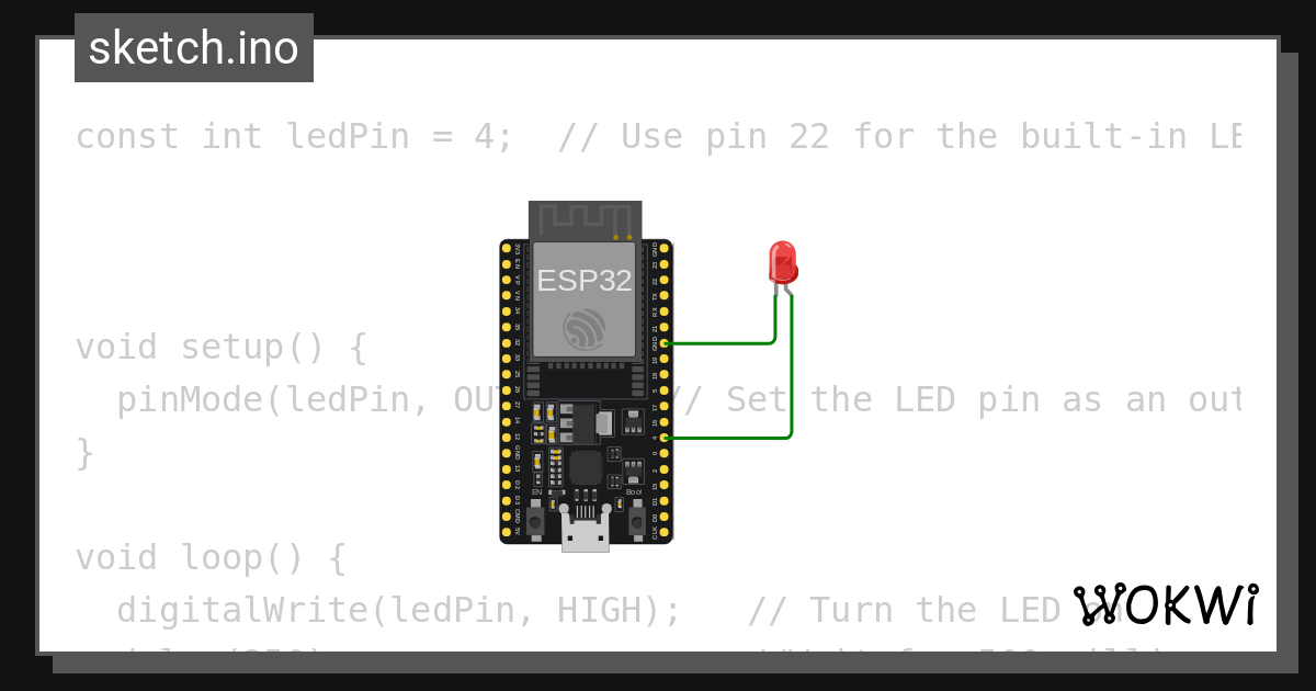 Esp32led Wokwi Esp32 Stm32 Arduino Simulator 7883