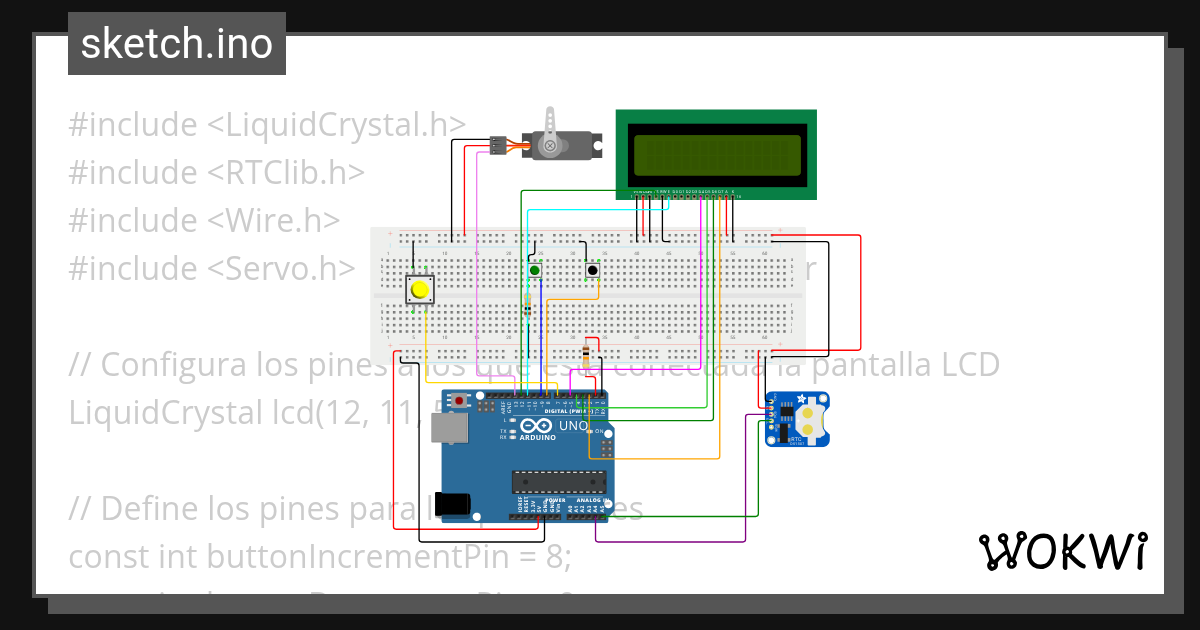 LCD raciones V7 B Prueba - Wokwi ESP32, STM32, Arduino Simulator
