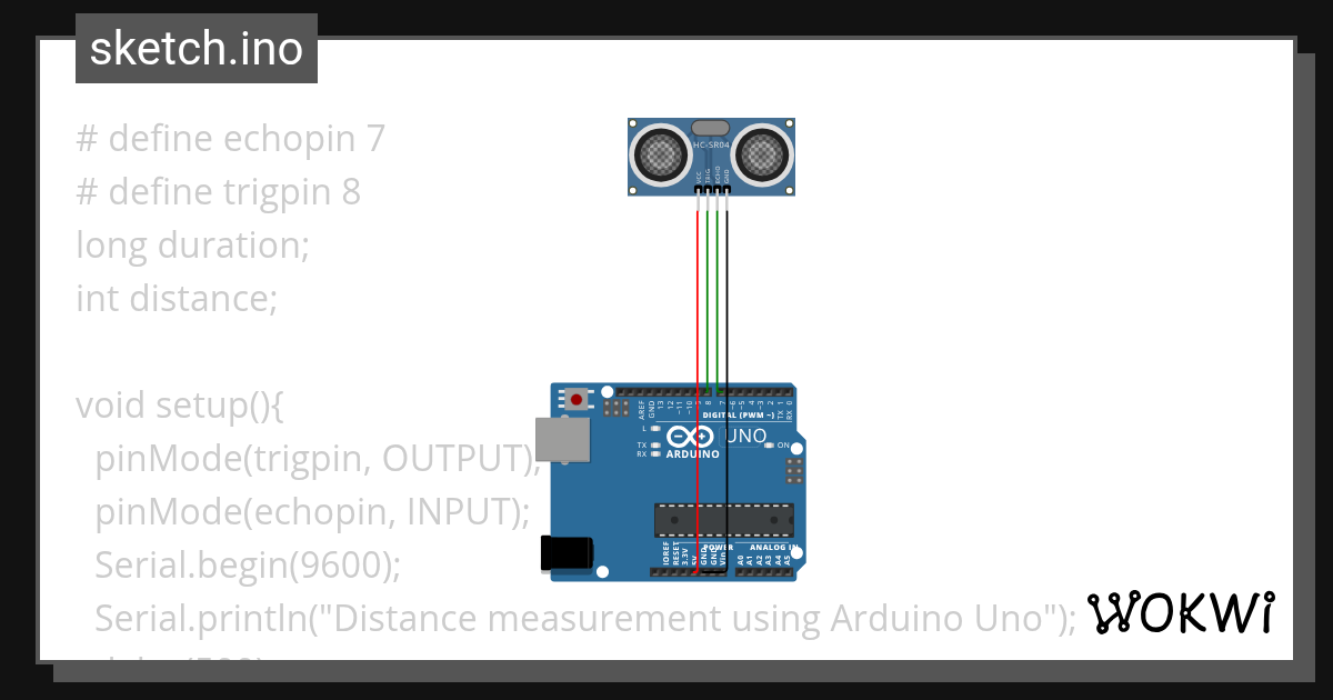 ultra sonic sensor - Wokwi ESP32, STM32, Arduino Simulator