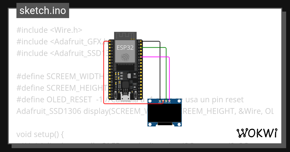 Proyecto 6 OLED - Wokwi ESP32, STM32, Arduino Simulator