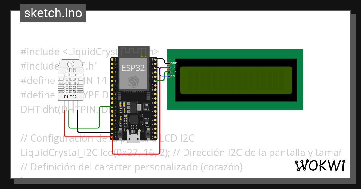 Humedad y Temperatura - Wokwi ESP32, STM32, Arduino Simulator