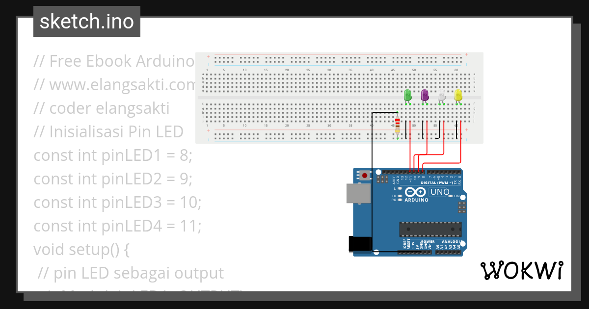 4led - Wokwi ESP32, STM32, Arduino Simulator 4led - Wokwi ESP32, STM32, Arduino Simulator
