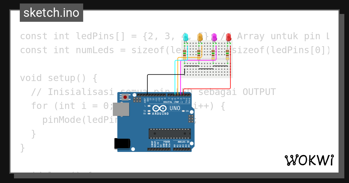 Led 4 Bolak Balik Sellyna Fatarani 4211422003 Wokwi Esp32 Stm32 Arduino Simulator 3111