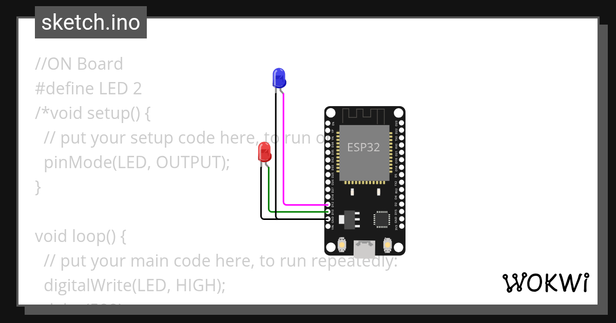 Blinking Copy กันตคม วชิรัตนพงษ์เมธี - Wokwi ESP32, STM32, Arduino Simulator