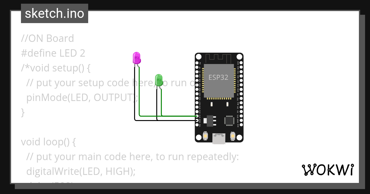 Blinking Copy (2) เบญญาภา Copy (2) - Wokwi ESP32, STM32, Arduino Simulator