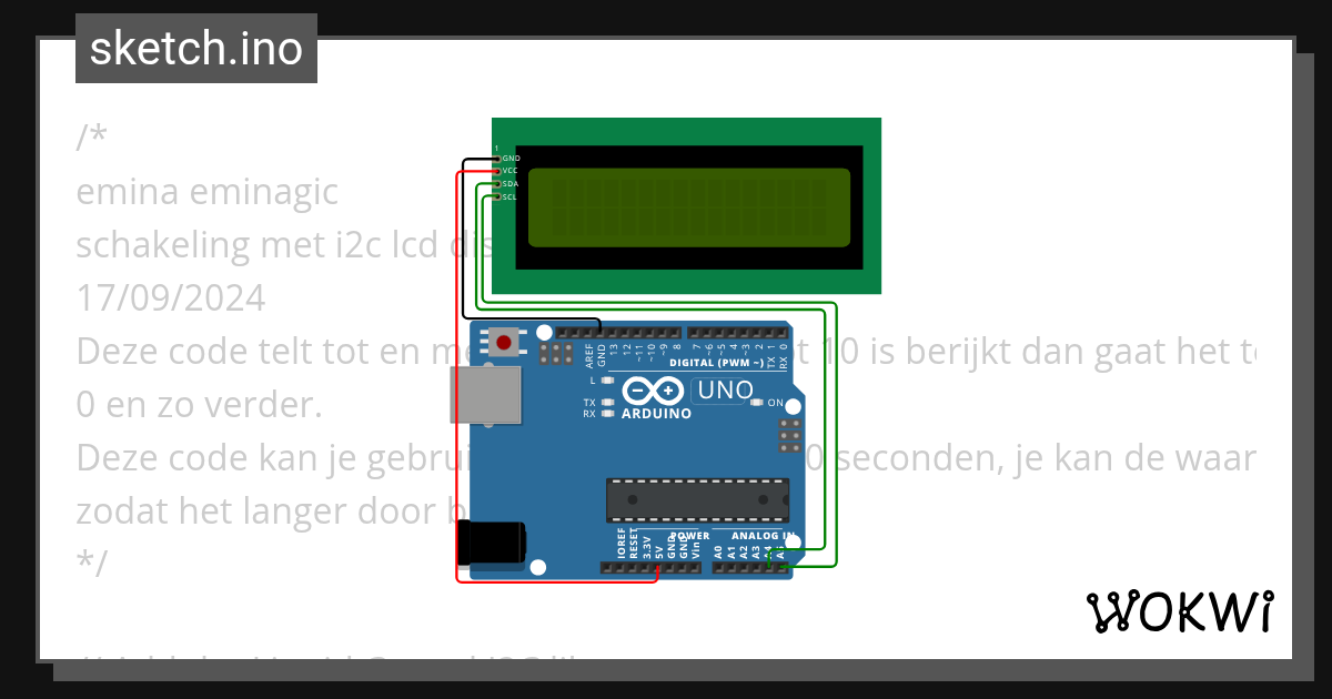LCD i2c - Wokwi ESP32, STM32, Arduino Simulator