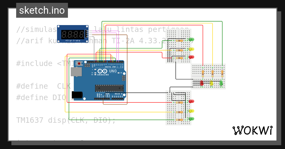 Simulasi Lampu Lalu Lintas Pertigaan Wokwi Esp32 Stm32 Arduino Simulator 1774