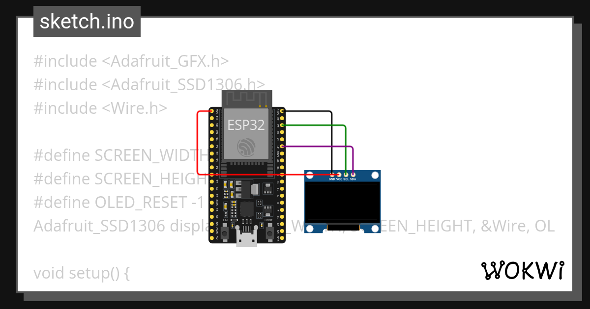 Ejercicio 6 OLED - Wokwi ESP32, STM32, Arduino Simulator