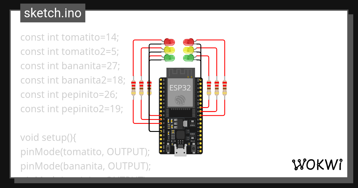 Semaforos Wokwi Esp32 Stm32 Arduino Simulator 
