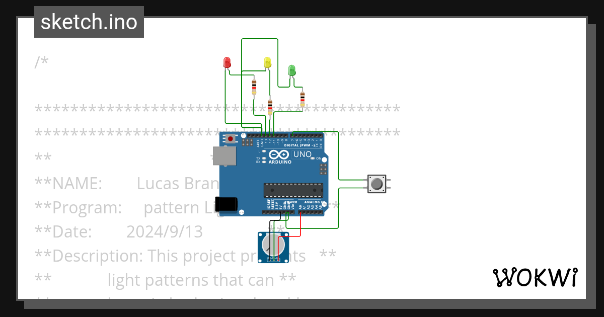 Pattern Lightshow (Crunched) - Wokwi ESP32, STM32, Arduino Simulator